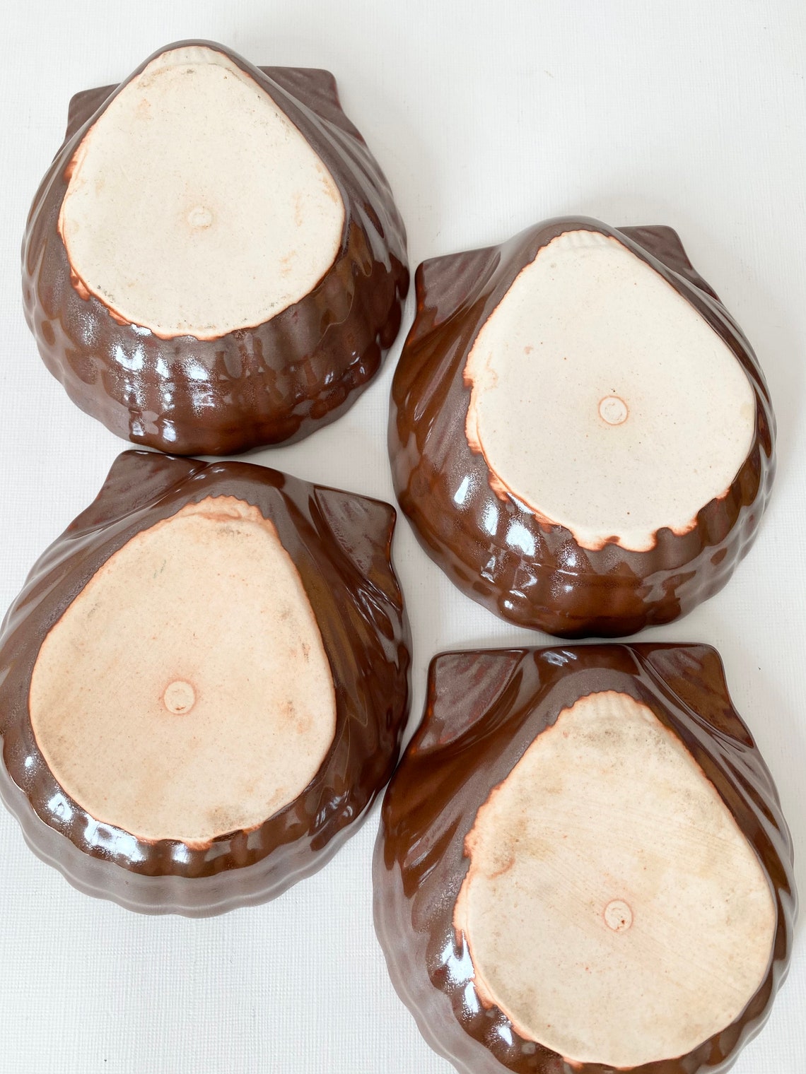 Shell Shaped Bowls Brown Pottery Bowls - Etsy UK