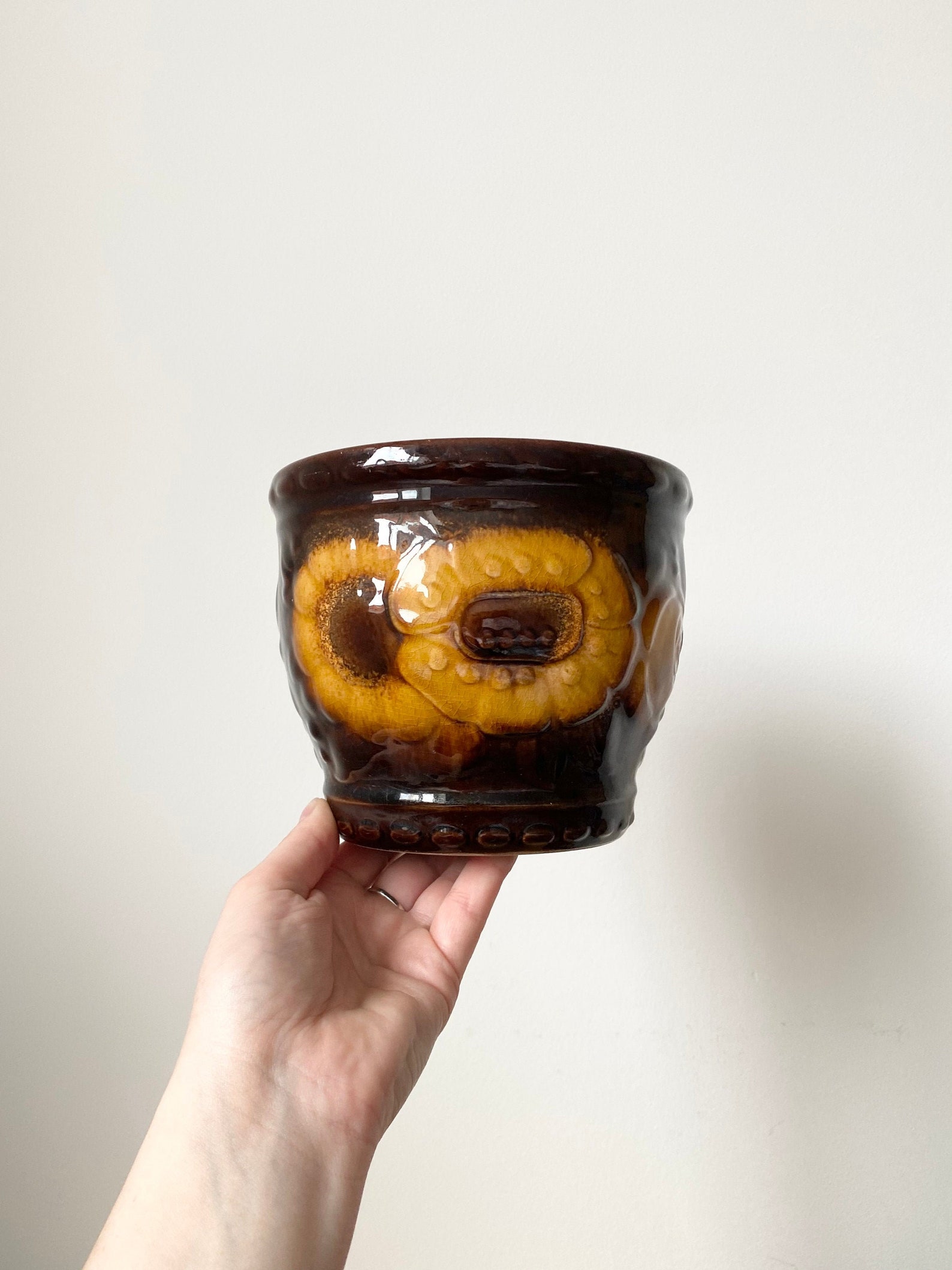 West Germany Planter Vintage West Germany Plant Pot Brown - Etsy UK