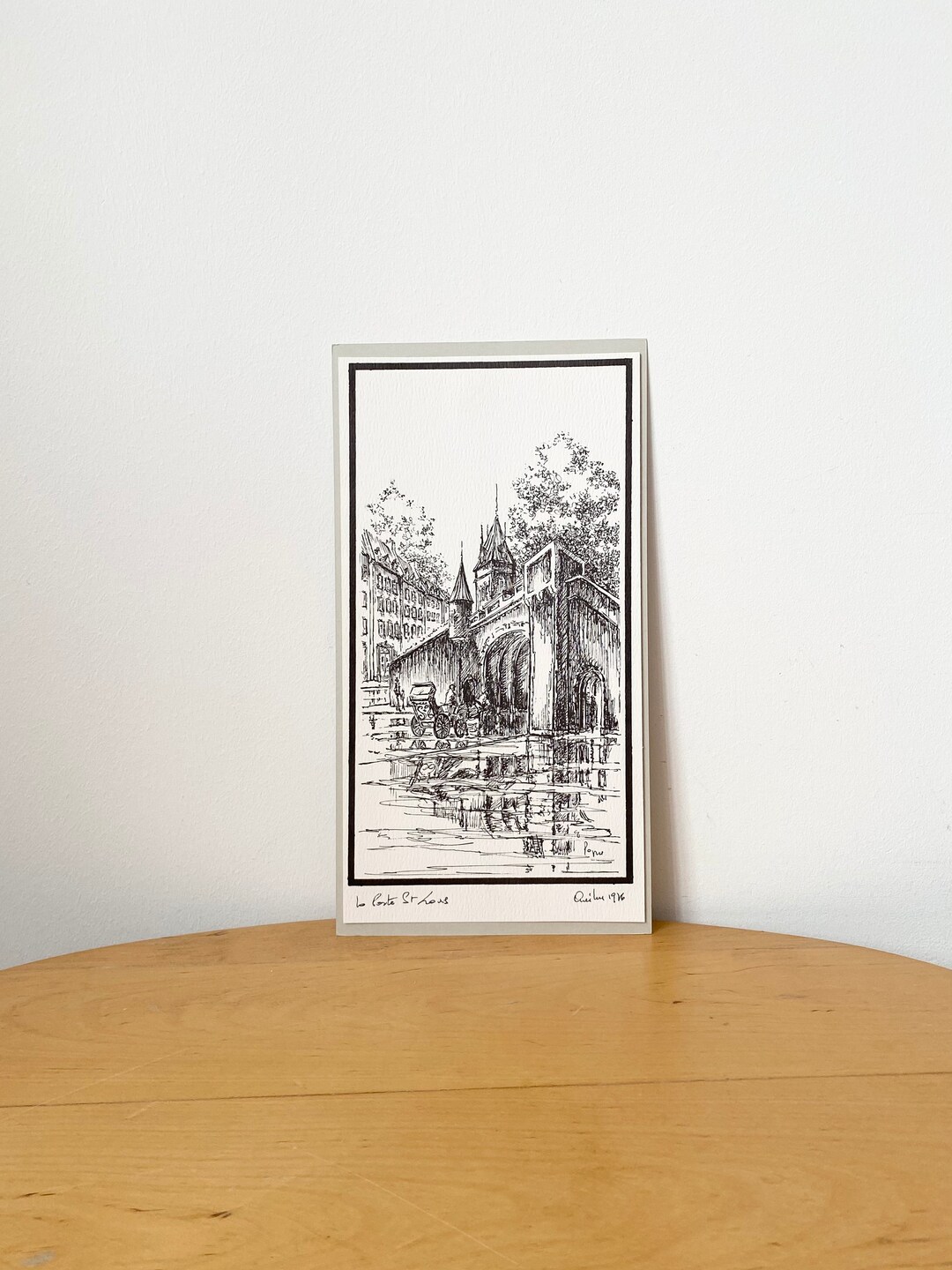 1976 Le Porte St. Louis Ink Sketch, Etching, Quebec Original Art ...