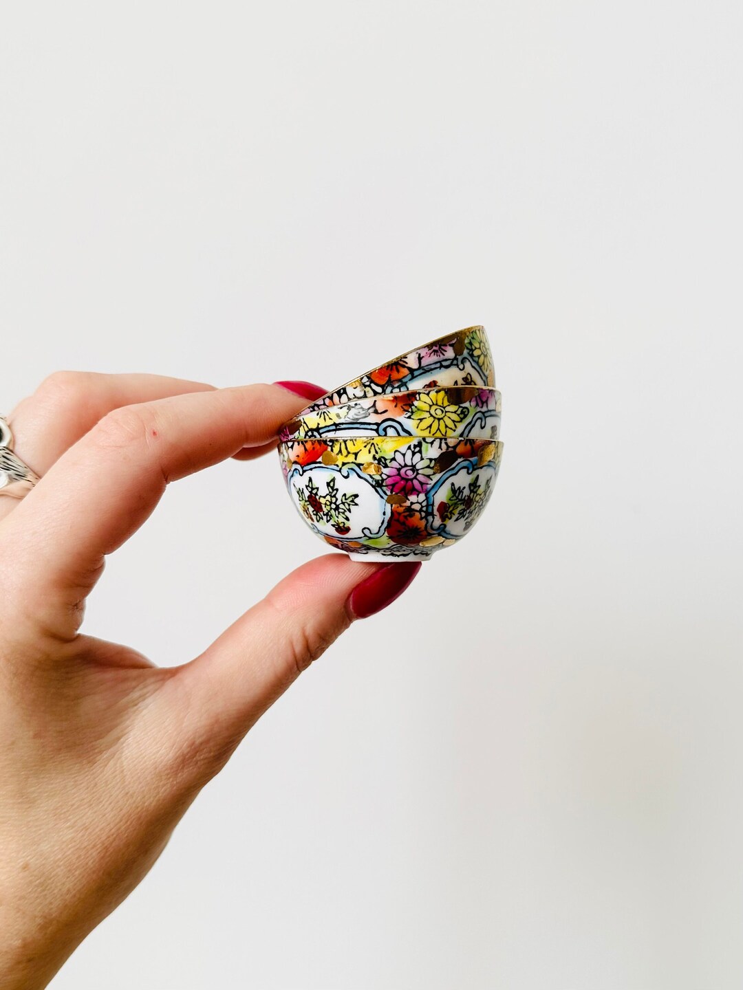 Hand-painted Chinese Tea Cups, Set of 3 Miniature Tea Cups - Etsy