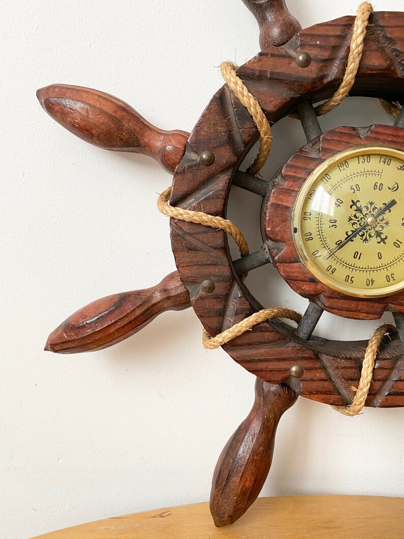 Vintage Ships Wheel Barometer Coastal Home Decor Beach | Etsy UK