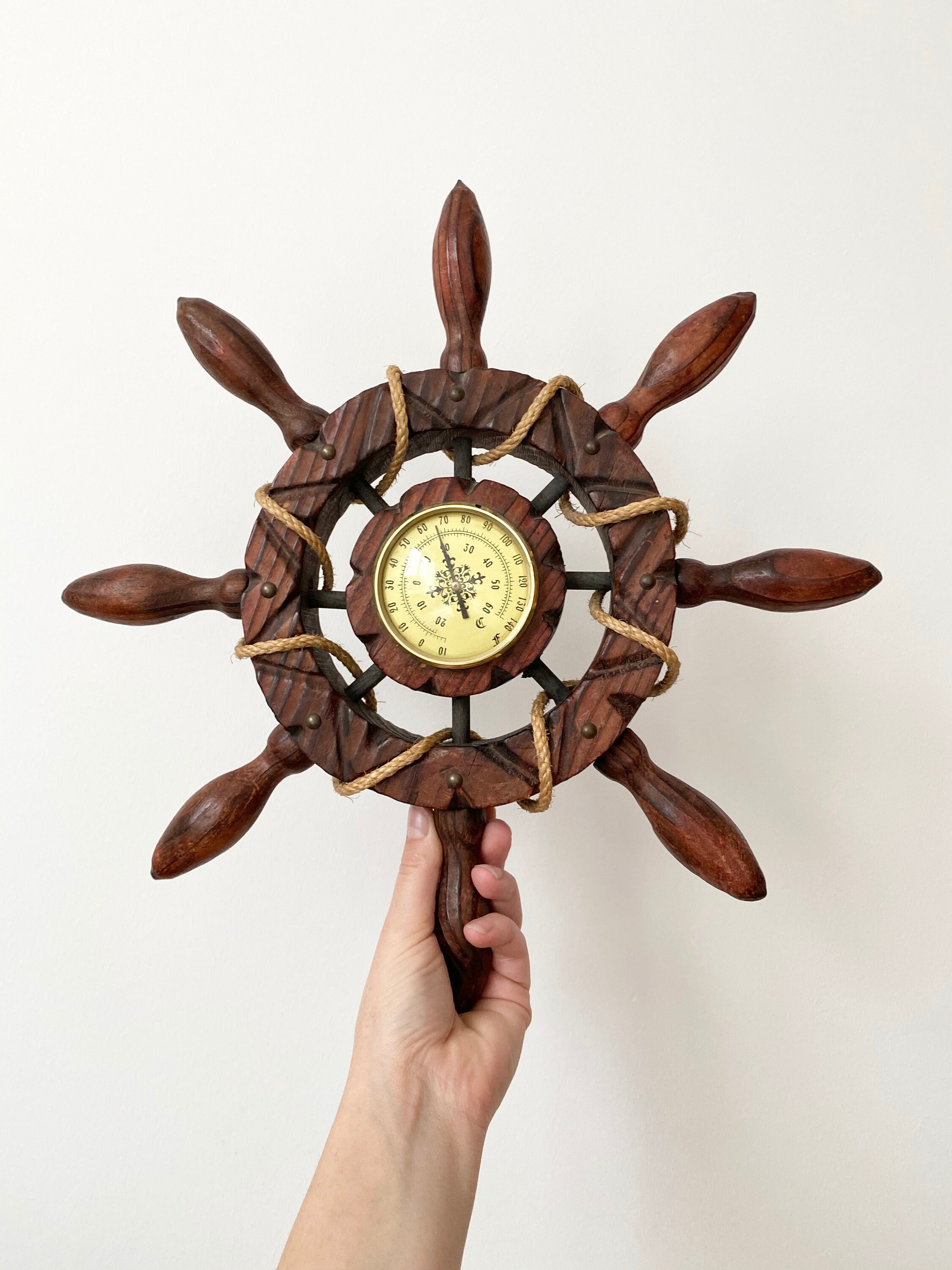 Vintage Ships Wheel Barometer Coastal Home Decor Beach - Etsy UK