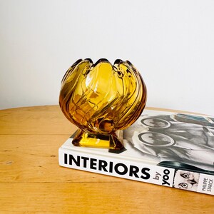 Bagley Art Deco Vase Equinox Amber Glass Vase, Vintage Glass Vase ...