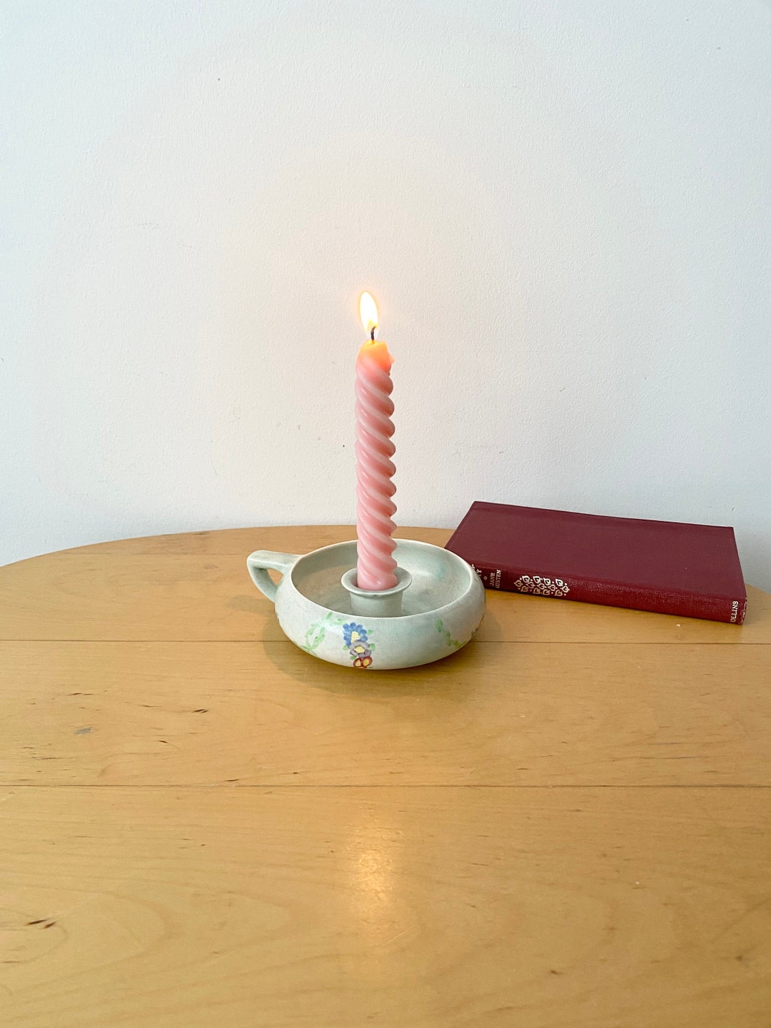 Rare Early Edward Radford Pottery, Hand Painted Candlestick Holder ...