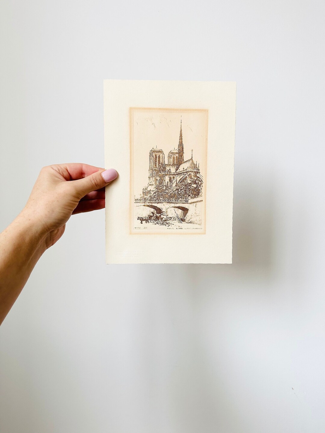 Gravure gravée de Léopold ROBIN, Art Original, Gravure Norte Dame ...