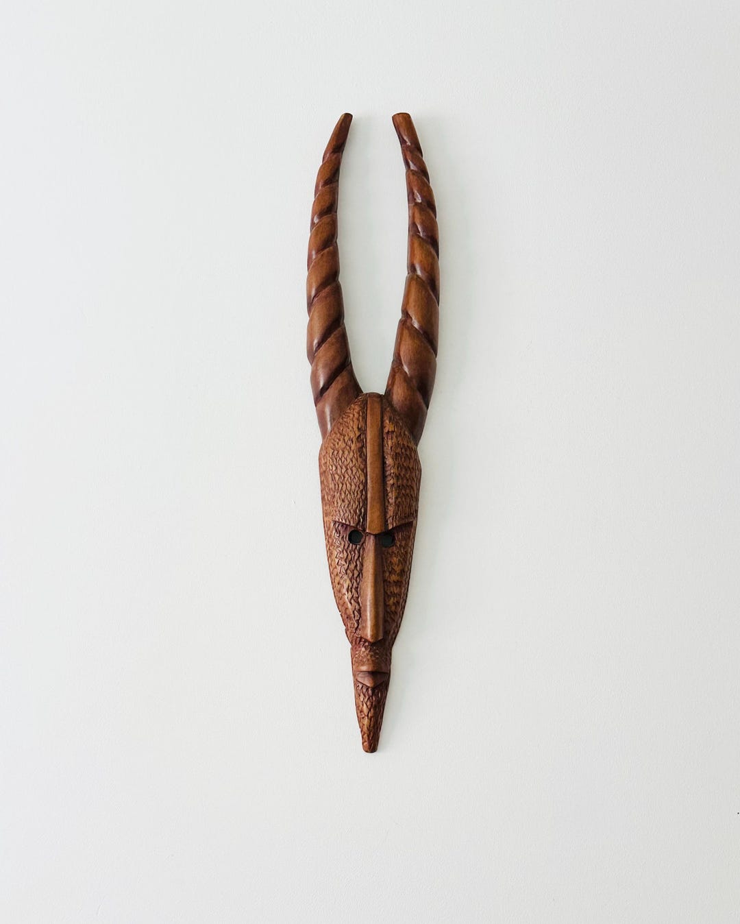 Vintage African Wall Mask, Large Wooden Hand Craved Hanging, African ...