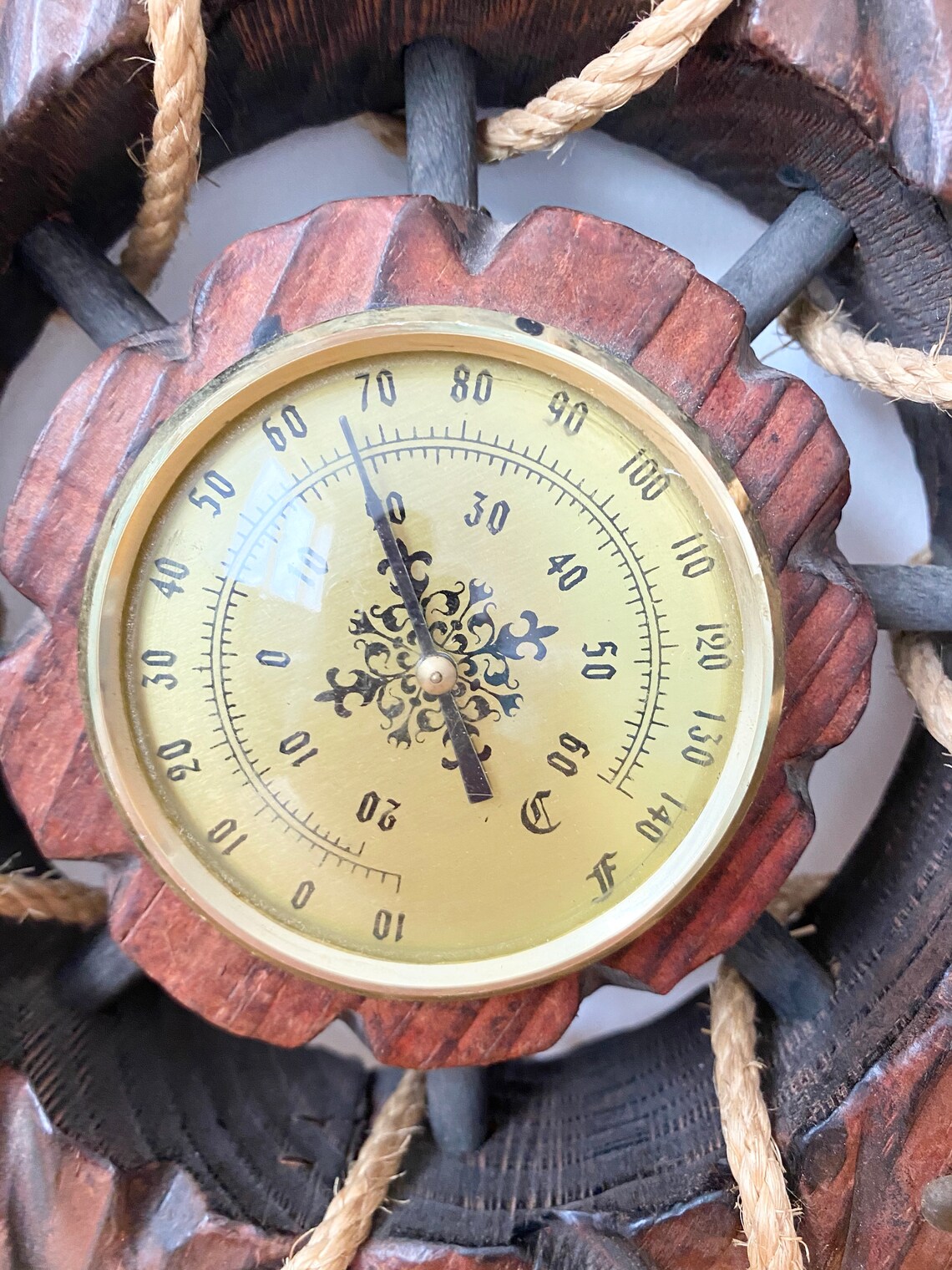 Vintage Ships Wheel Barometer Coastal Home Decor Beach | Etsy UK