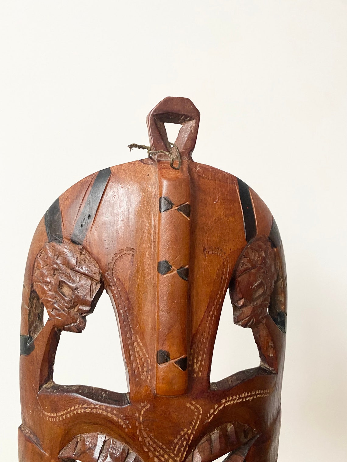 Vintage African Wall Mask, Hand Carved Wood Hand Craved Hanging ...