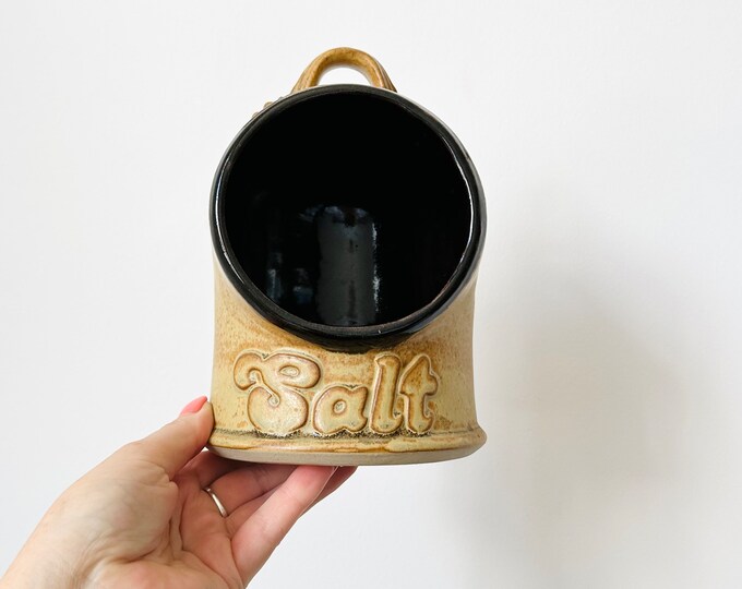 Pottery Salt Pig, Vintage Stoneware Salt Cellar - Etsy