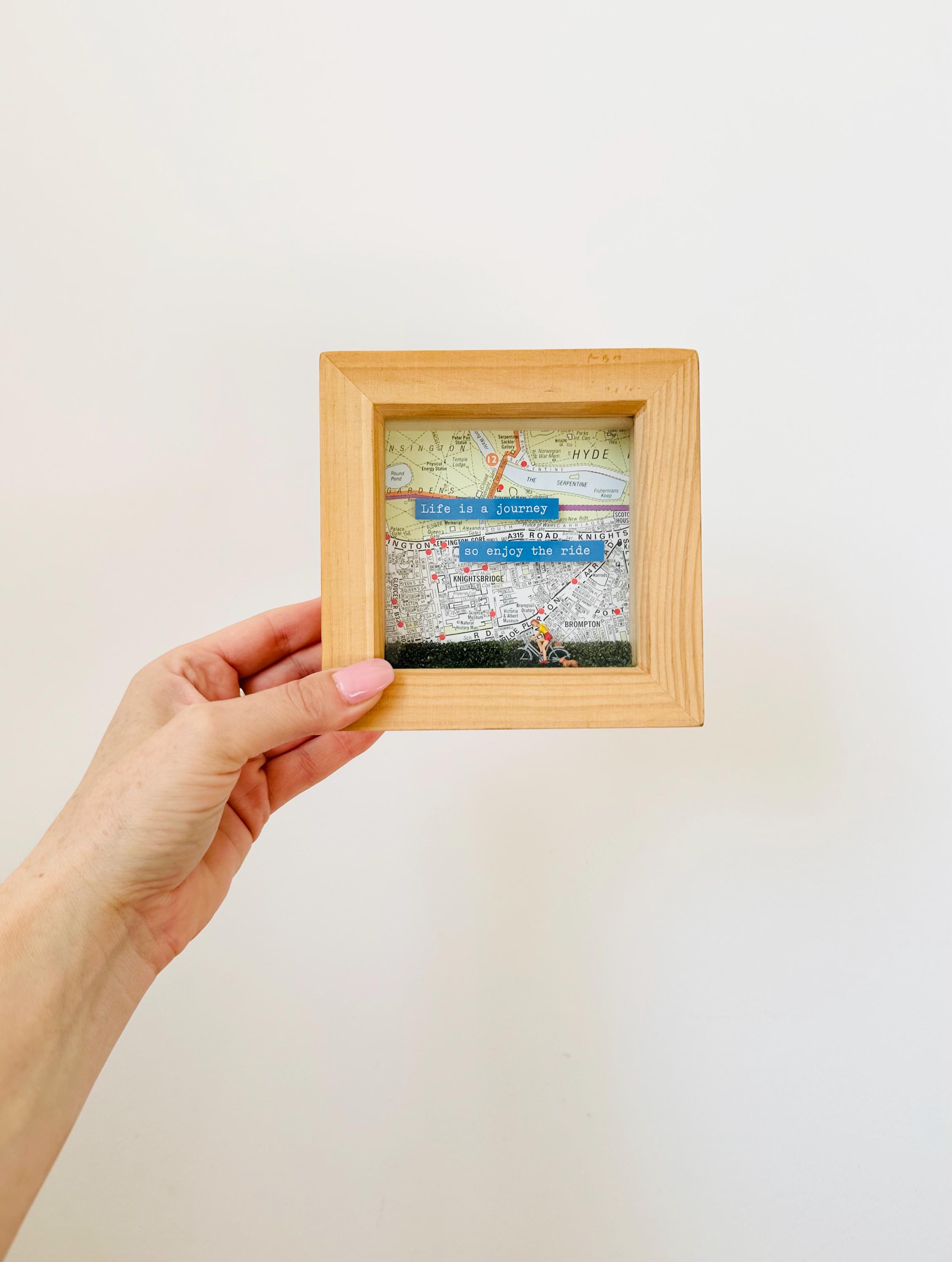 Small Shadow Box London Map, Life is a Journey so Enjoy the Ride - Etsy