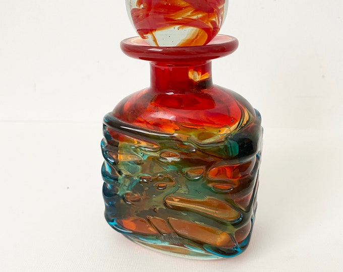 Medina Perfume Bottle With Stopper, Red Glass Perfume Bottle - Etsy UK