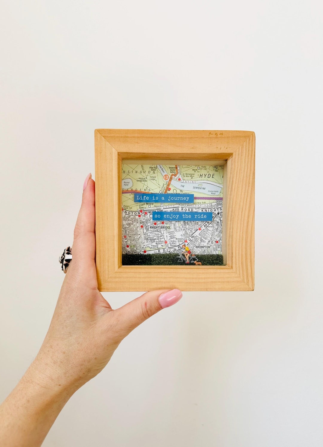 Small Shadow Box London Map, Life is a Journey so Enjoy the Ride - Etsy