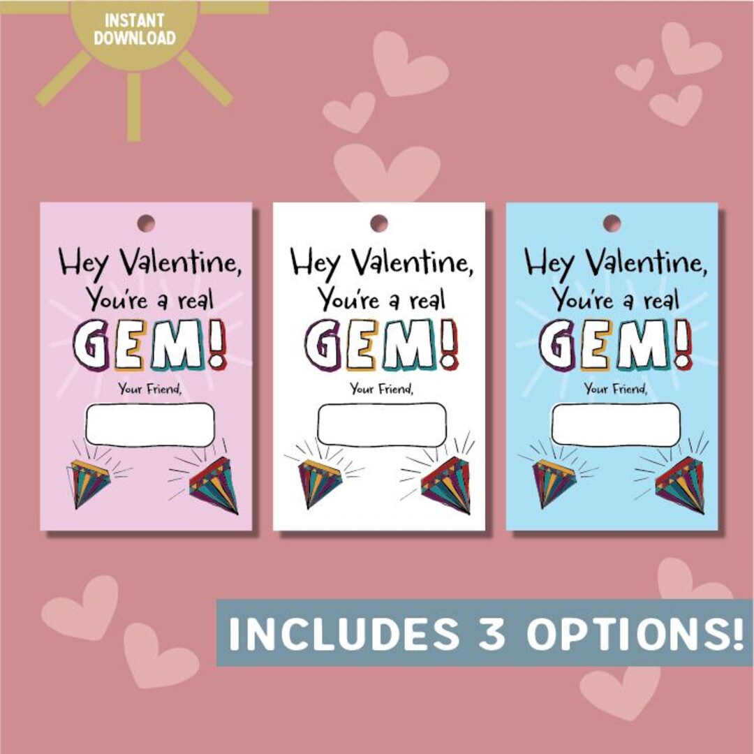 PRINTABLE Valentine Card, Classroom Valentine, Ring Pop Valentine Card ...