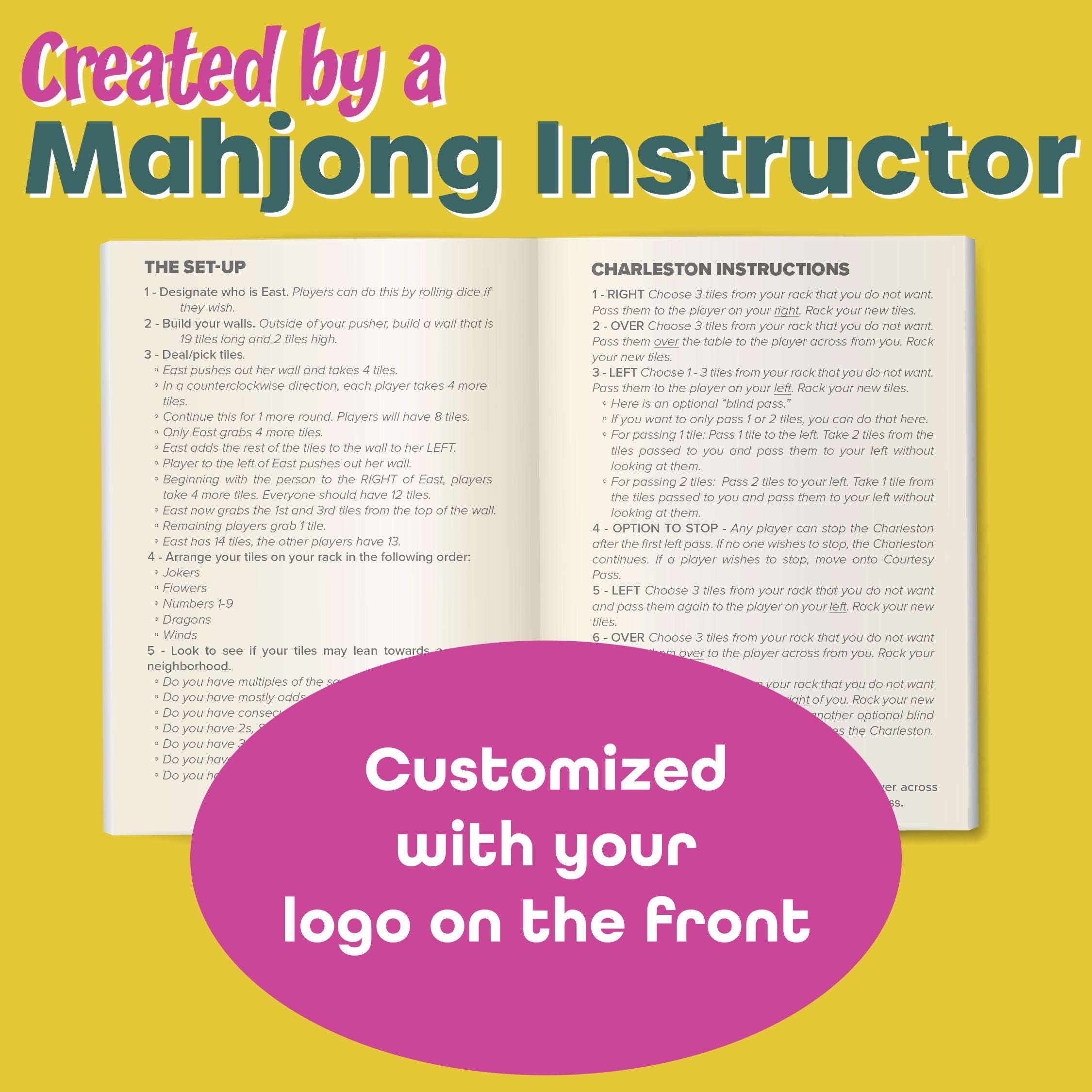 Customizable Mahjong Student Manual – Teaching Logo, Beginner Guide ...