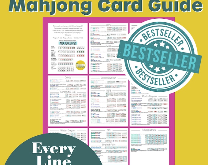 PRINTABLE American Mahjong Scoring Sheet 2025, Instant Download, Score ...