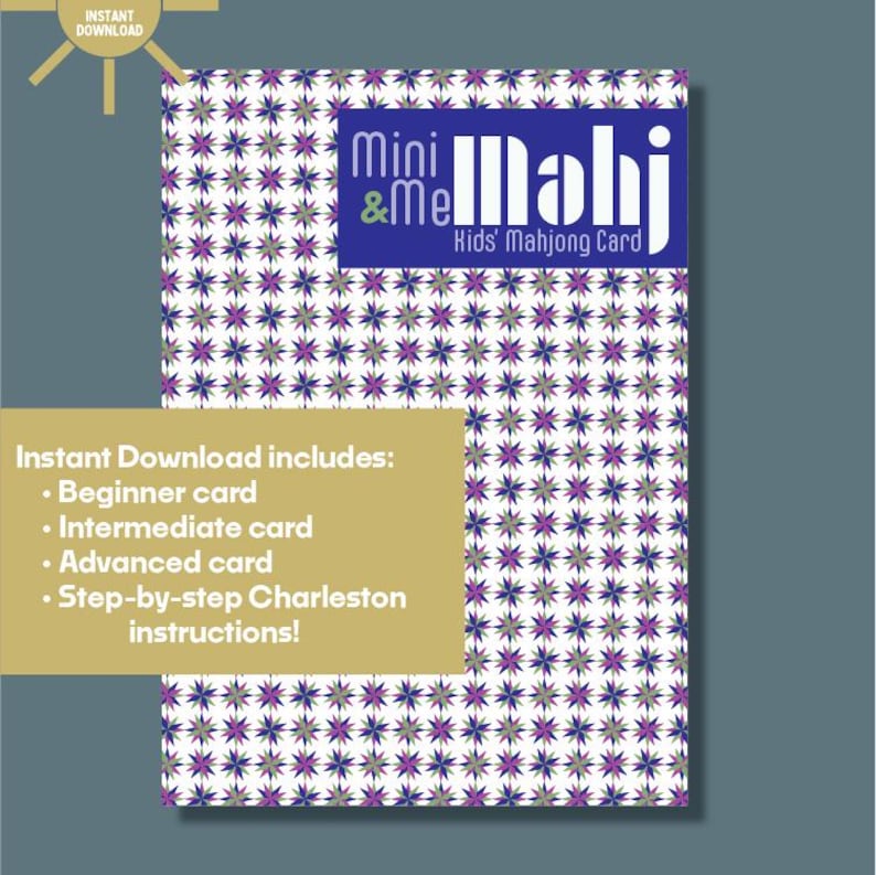 Kids' Mahjong Card: Beginner, Intermediate, Advanced (printable PDF) - Etsy