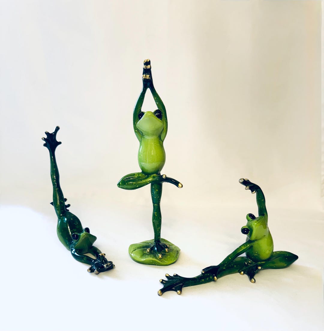 Yoga Set of 3 Creative Resin Frogs Figurine Decor, Sculpture Statue - Etsy