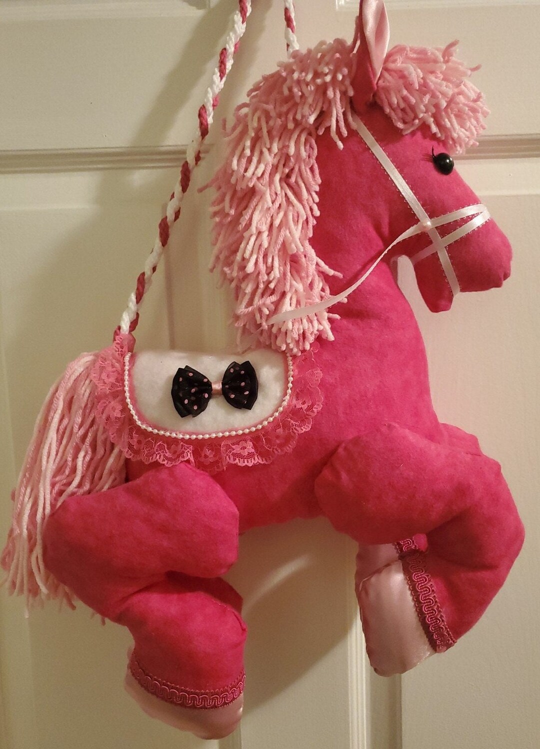 Dark Pink Stuffed Carousel Pony/horse 214 - Etsy