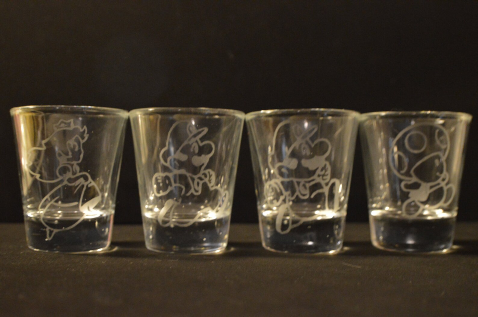 Mario Luigi Peach Toad Shot Glass Set - Etsy