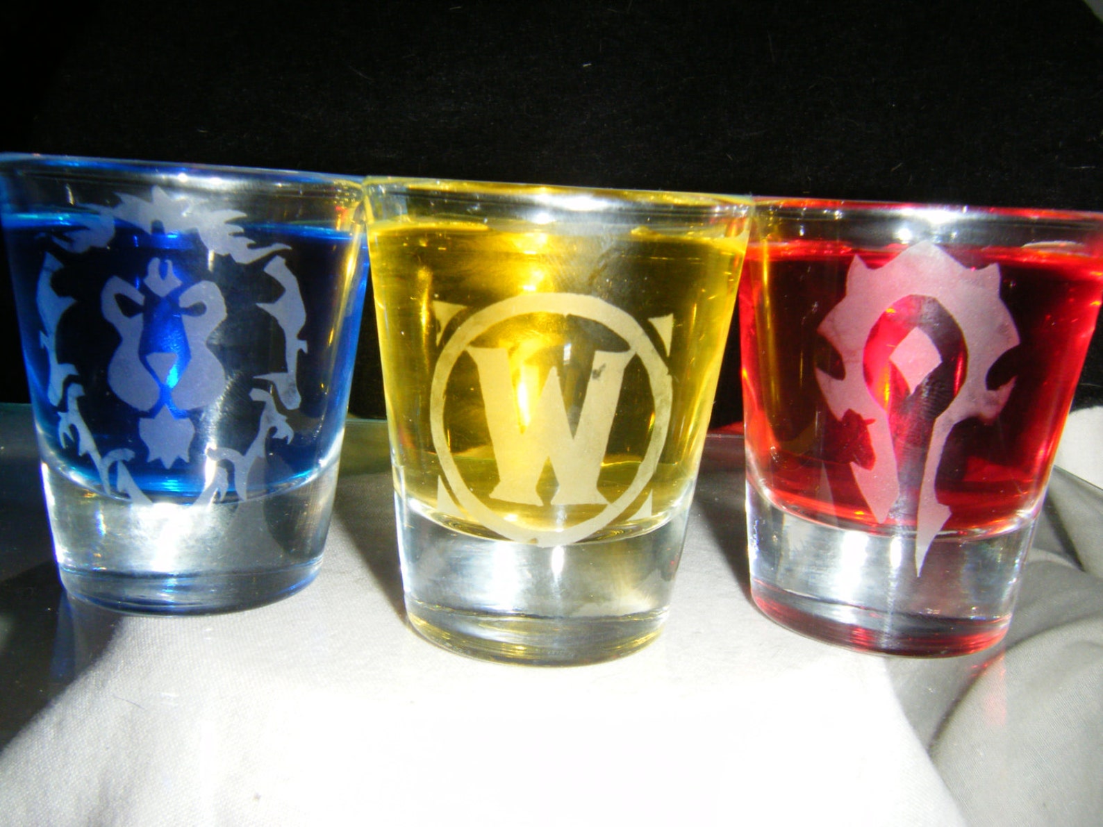 World of Warcraft Etched Shot Glass Set of 3 Fan Art - Etsy Ireland