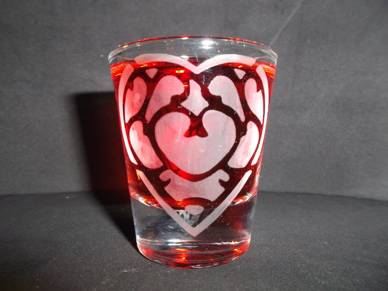 Zelda Heart Container Etched Shot Glass Fan Art Etsy