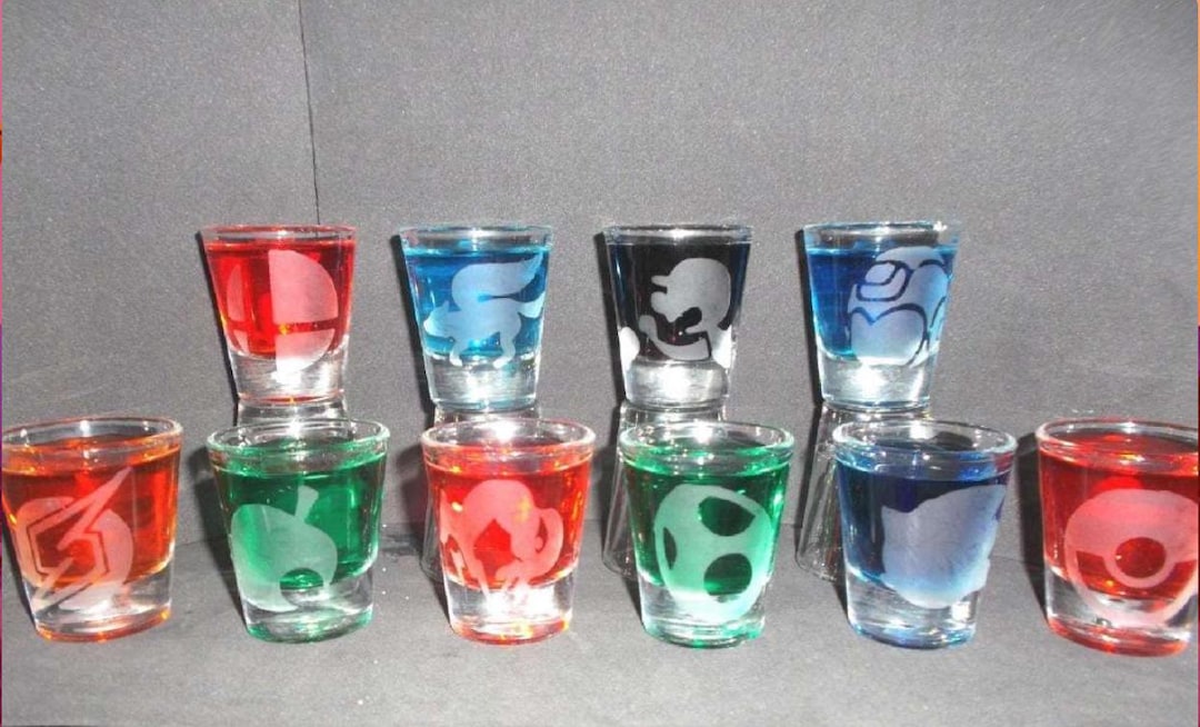 Etched Smash Bros. Logo Single Shot Glass - Choose Your Design - Etsy