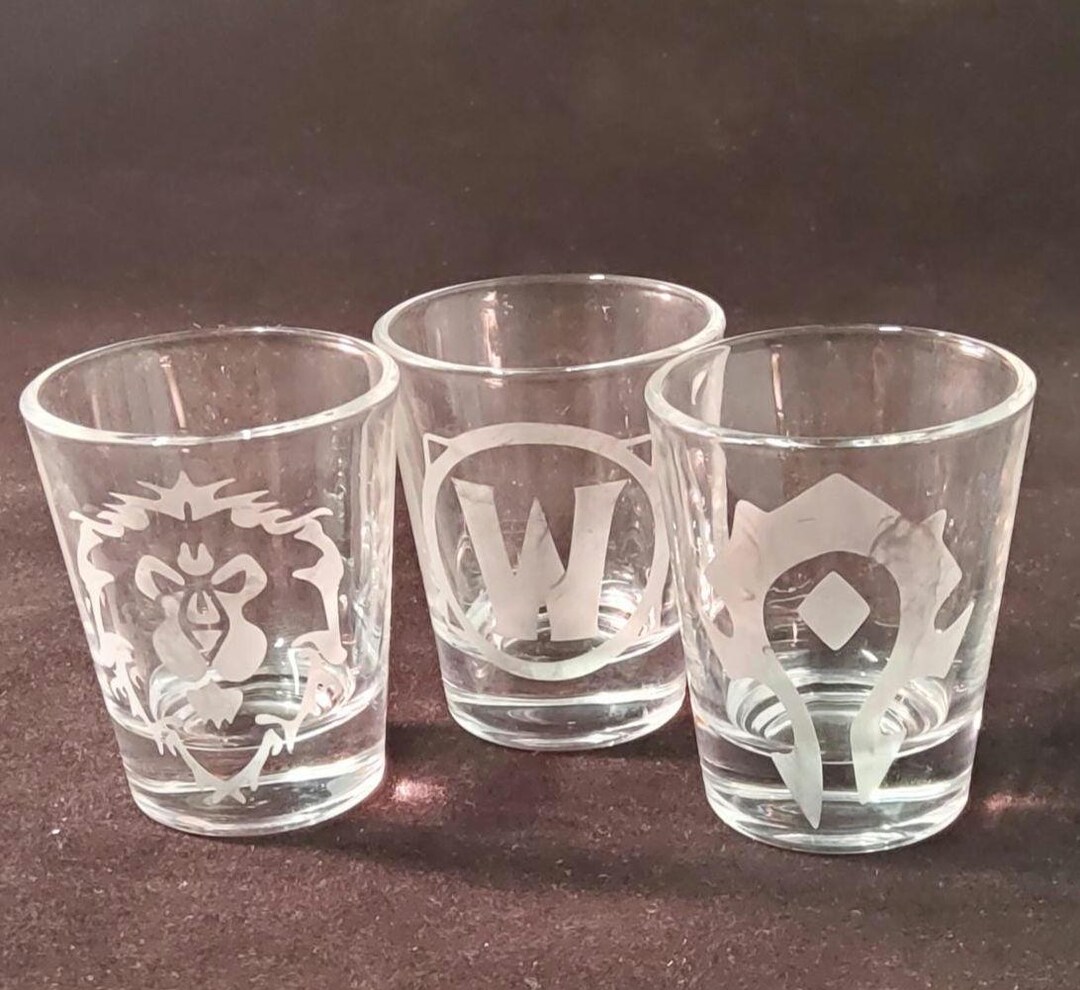 World of Warcraft Etched Shot Glass Set of 3 Fan Art - Etsy