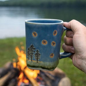 Firefly Mug, Pine Tree Mug, up North Summer Mug, Camping Coffee Cup ...