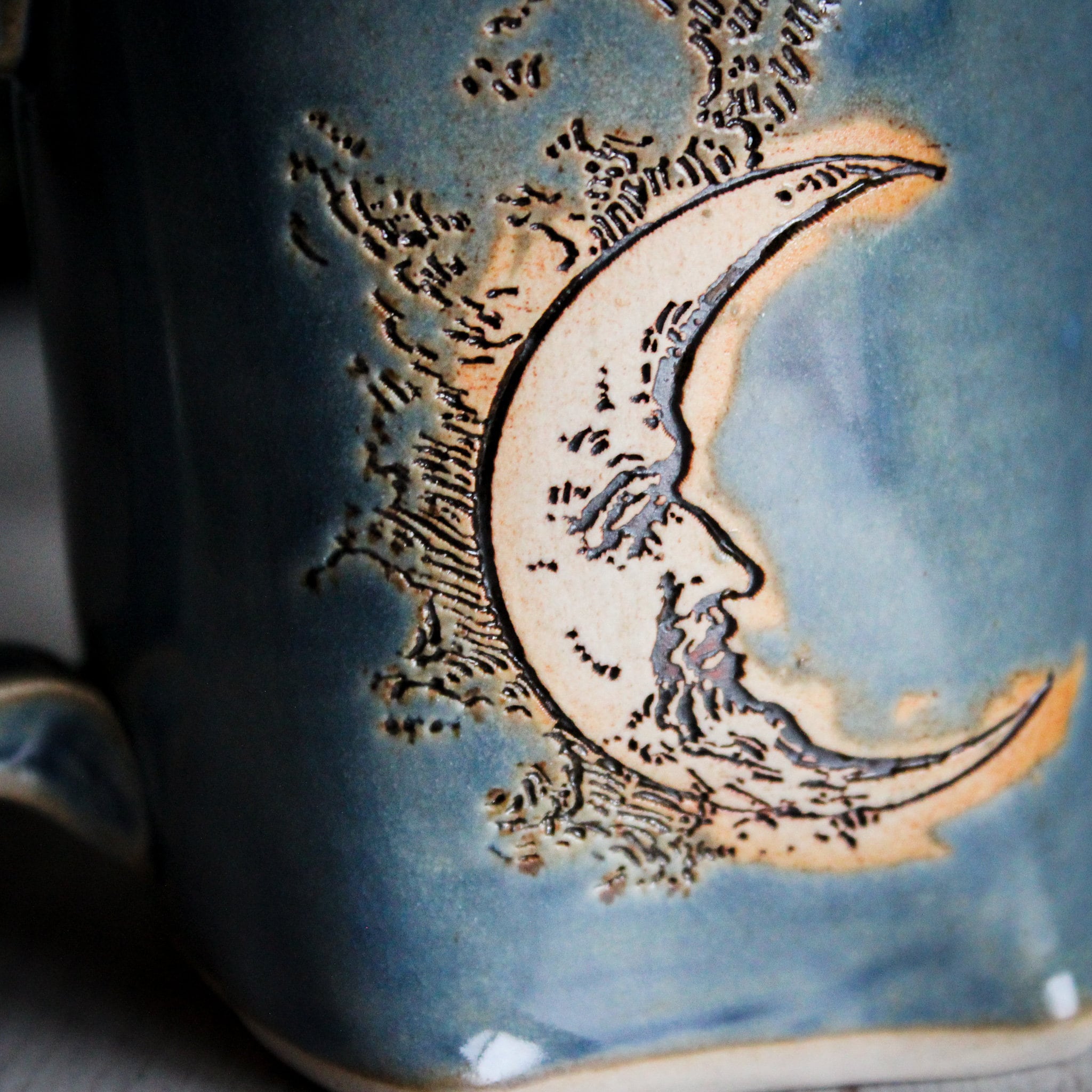 Sun Moon Mug, Night Sky Mug, Unique Handmade Ceramic Mug, Man in the ...