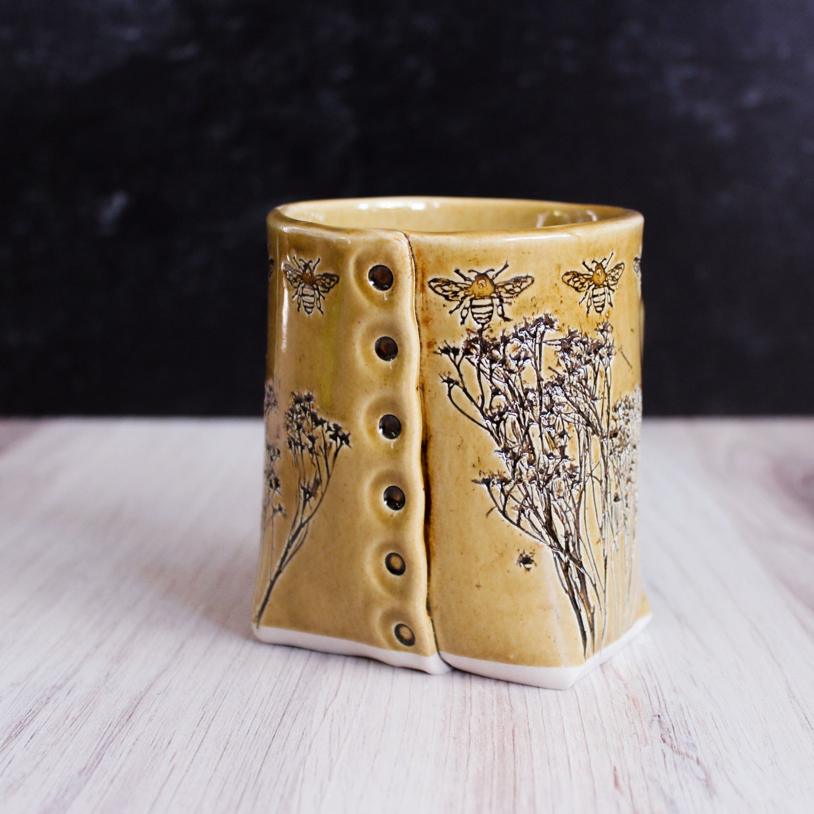 Bumble Bee Mug Tan Bee Mug Handmade Ceramic Mug Boho - Etsy