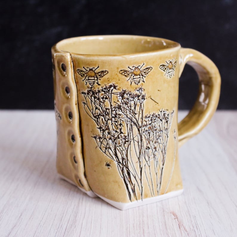 Bumble Bee Mug Tan Bee Mug Handmade Ceramic Mug Boho - Etsy