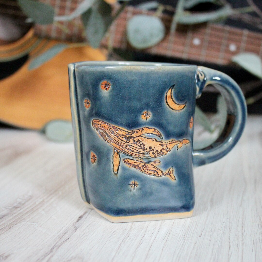 Night Sky Whale Mug, Whale Gift, Handmade Ceramic Mug, Whale Watching ...