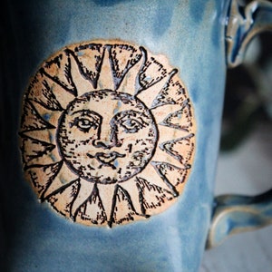 Sun Moon Mug, Night Sky Mug, Unique Handmade Ceramic Mug, Man in the ...