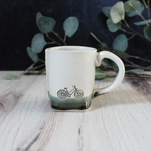 Bike Mug, Outdoorsy Mug, Mountain Bike Gift, Bicycle, Slab Built Mug ...