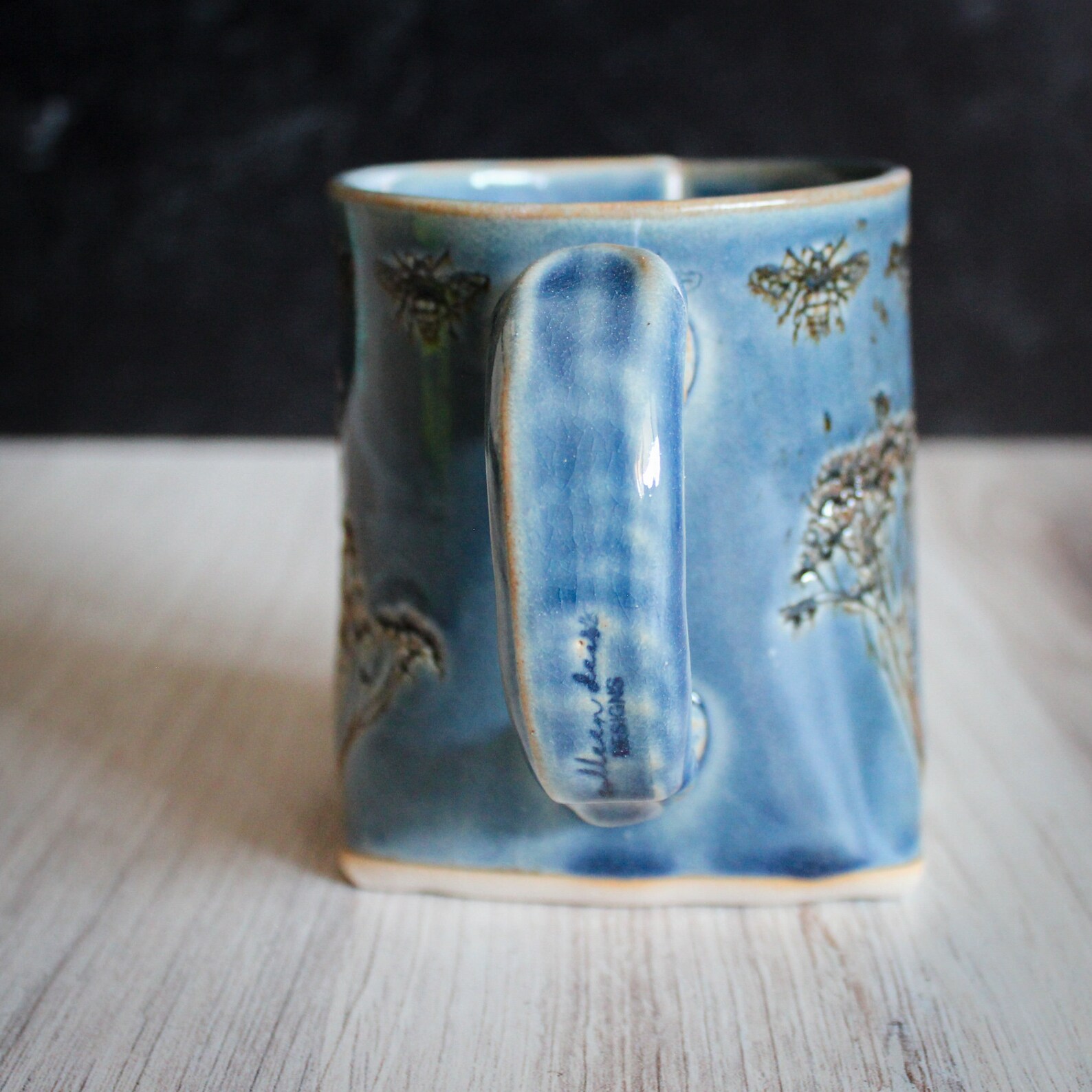 Blue Bee Button Mug Bee Mug Ceramic Bee Mug Bumble Bee Mug - Etsy