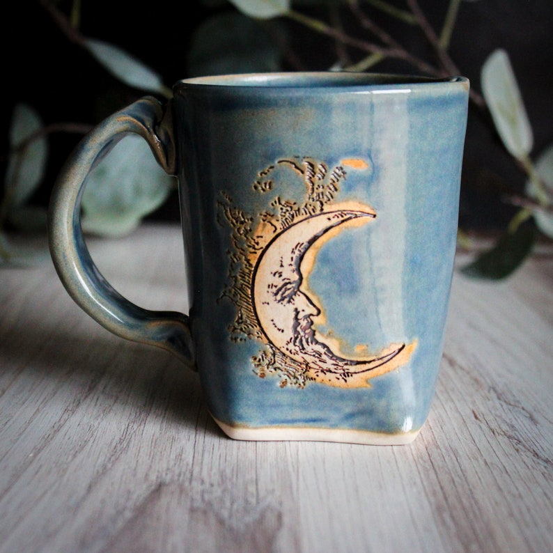 Sun Moon Mug, Night Sky Mug, Unique Handmade Ceramic Mug, Man in the ...