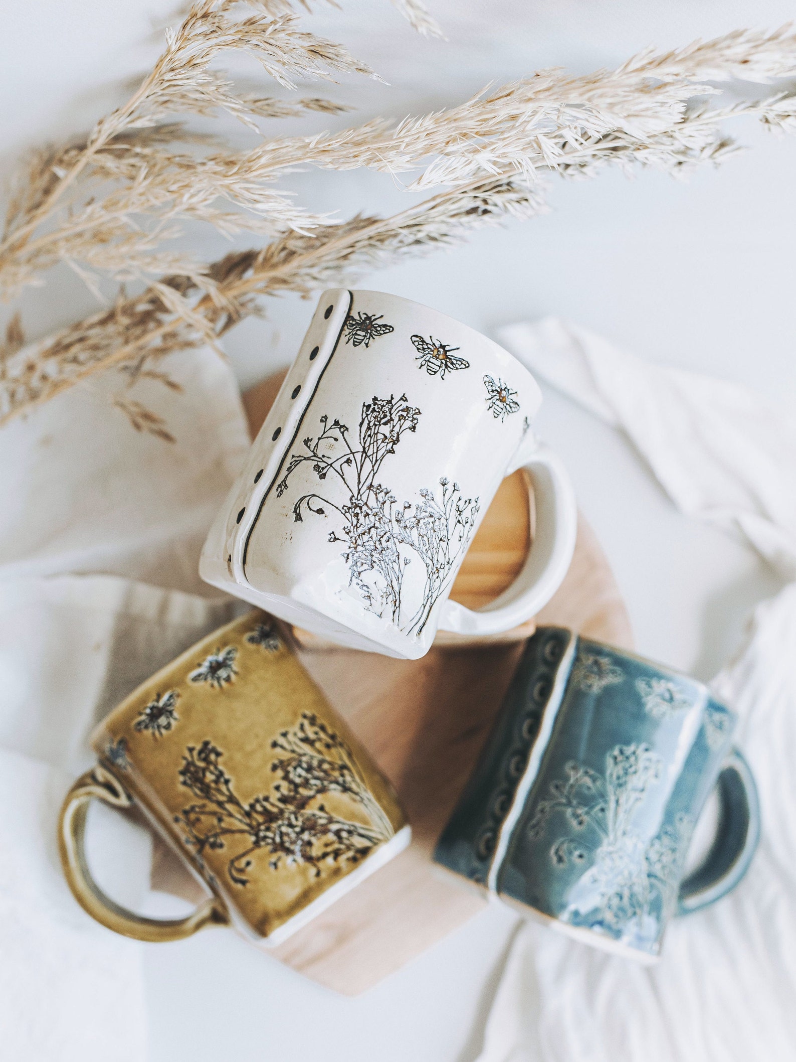 Bumble Bee Mug Tan Bee Mug Handmade Ceramic Mug Boho - Etsy