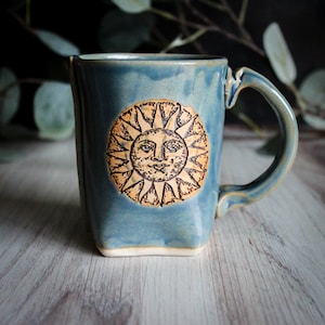 Sun Moon Mug, Night Sky Mug, Unique Handmade Ceramic Mug, Man in the ...