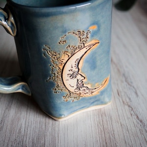 Sun Moon Mug, Night Sky Mug, Unique Handmade Ceramic Mug, Man in the ...