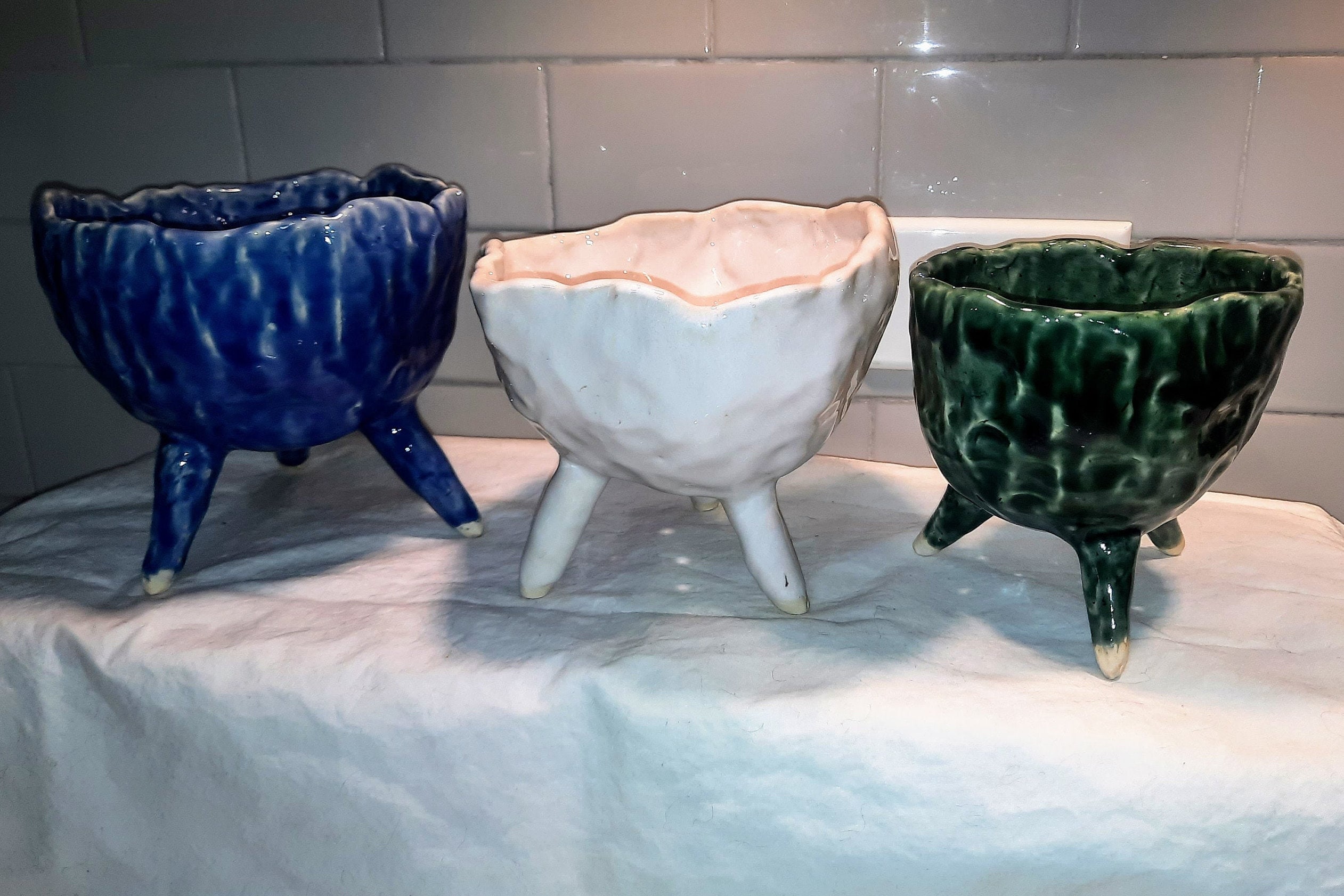 Three legged ceramic planter handmade pottery | Etsy