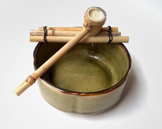 Japanese Bamboo Ladle HISHAKU/ Tsukubai/ Wabi Sabi/ Shrine Hishaku/ Temple Garden/ Shishiodoshi ...