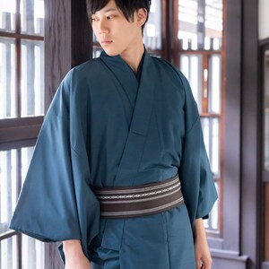Set of 2/ Men's Kimono & Obi Set/ Japanese Men Kimono Robe Obi / Samurai Kimono / Samurai ...