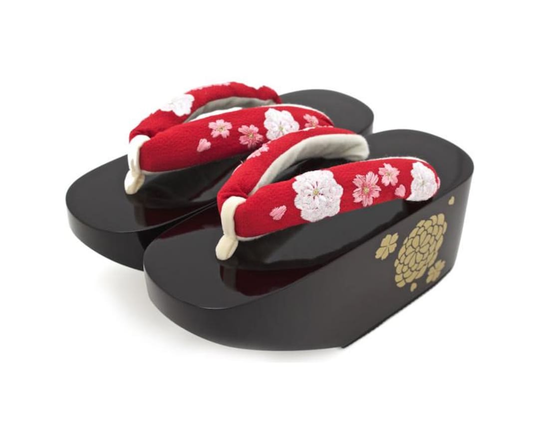 Japanese Okobo Kimono Sandal/ Vintage Maiko Kimono Geta Zori/ Koppori ...