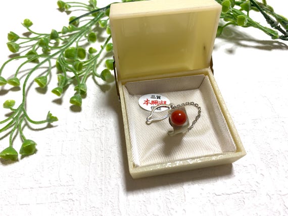 Japanese Red Coral Tie Tack, Vintage Men's Gift, Gems… - Gem
