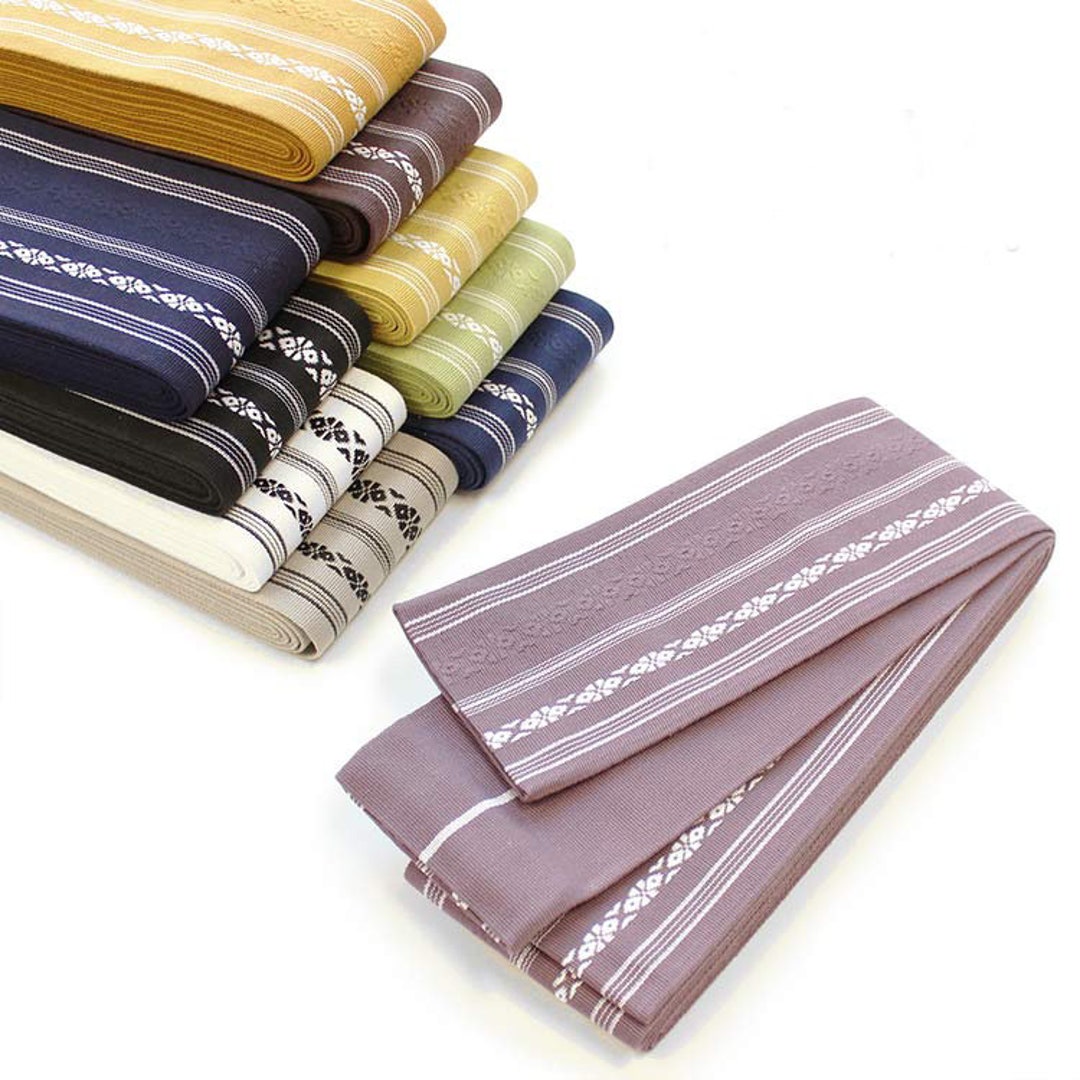 Japanese Men's Kaku Obi/ HAKATA KENJO/ New/ Hakata Woven/ Kimono Kaku ...