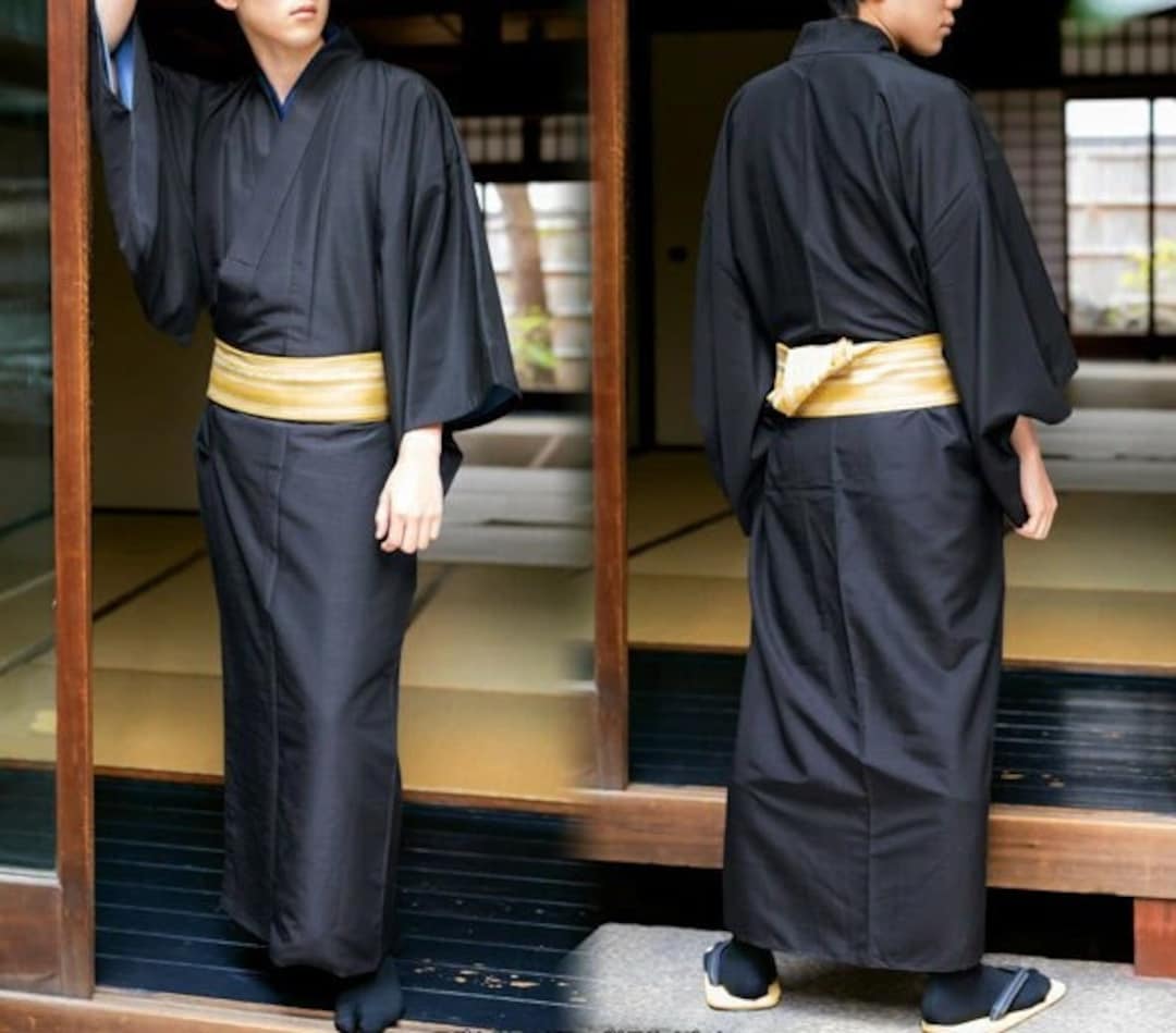 Men's Kimono & Obi Set/ Japanese Men Kimono Robe + Obi / Samurai Kimono / Samurai Cosplay - Etsy