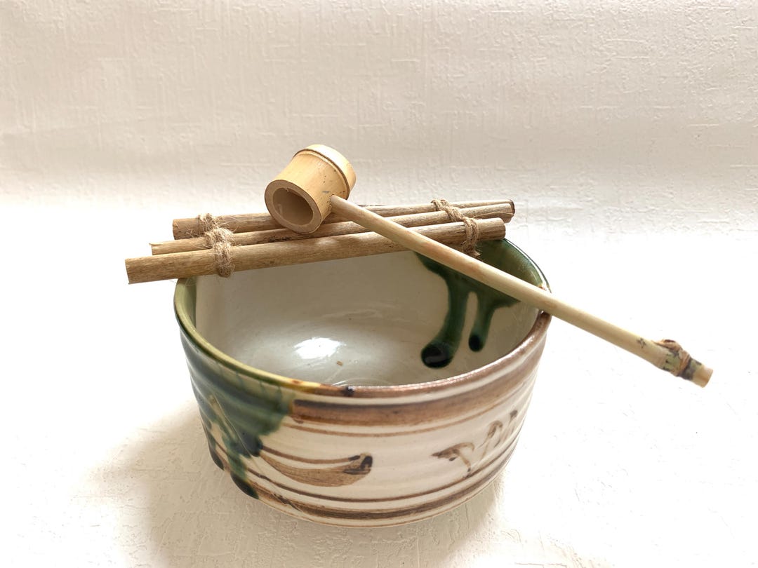 Japanese Bamboo Ladle HISHAKU/ Tsukubai/ Shigaraki Ware/ Wabi Sabi ...