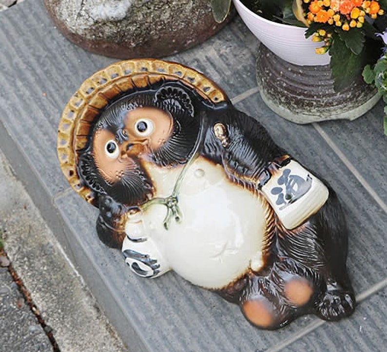 Japanese Shigaraki Ware/ Sleep Tanuki Statue / Sleep Racoon - Etsy