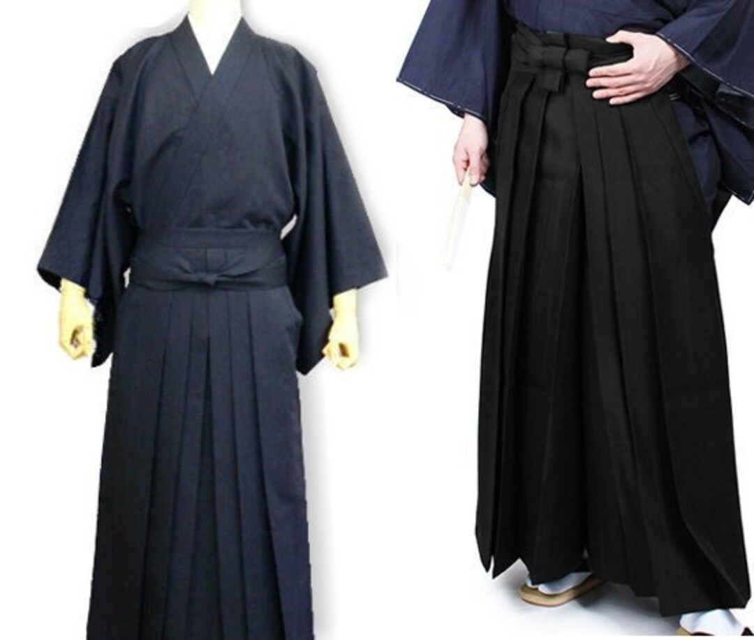 Men's Black Hakama Kimono Set: Umanori Samurai Costume - Etsy