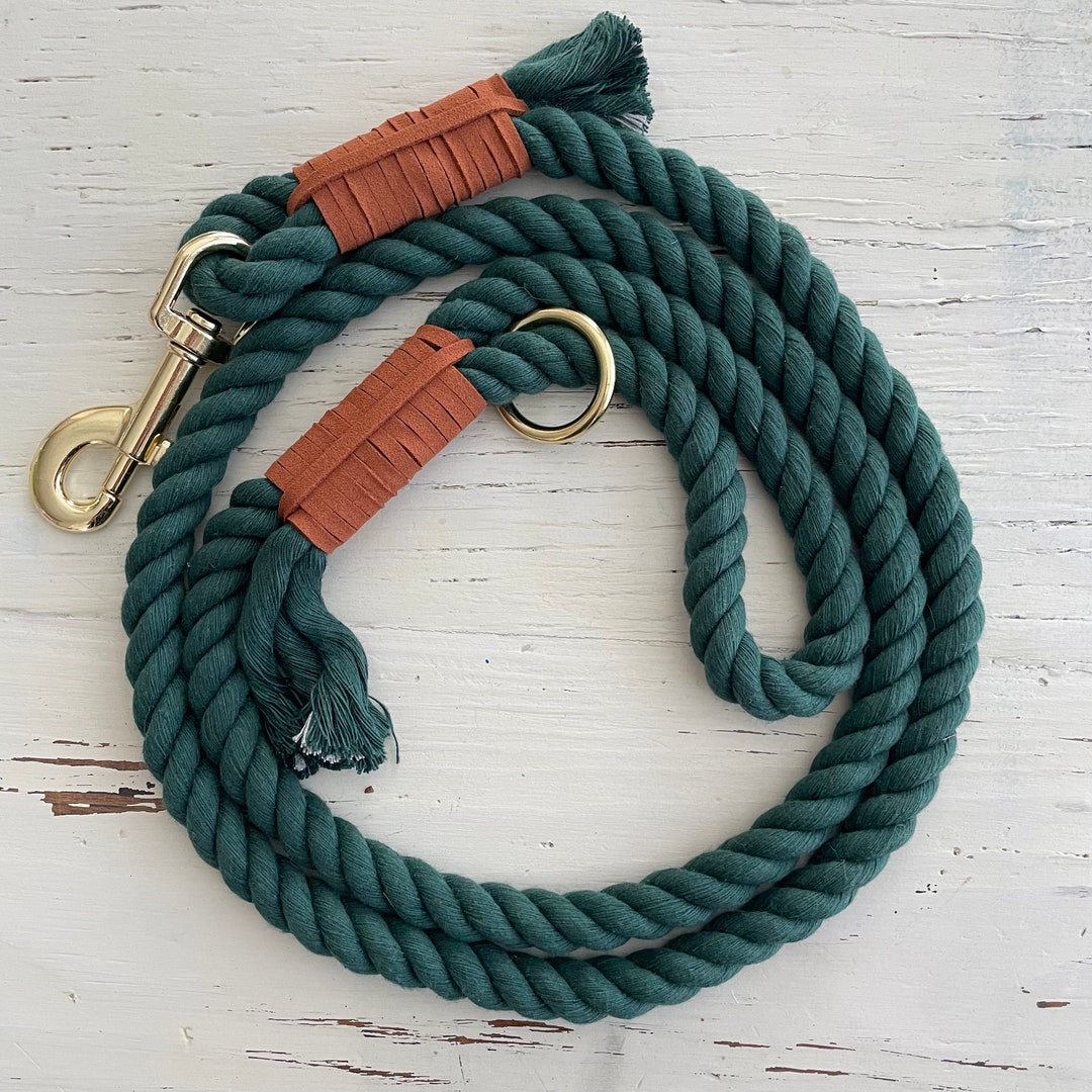 Premium Emerald Green Rope Dog Leash - Soft, Strong, and Perfect for ...